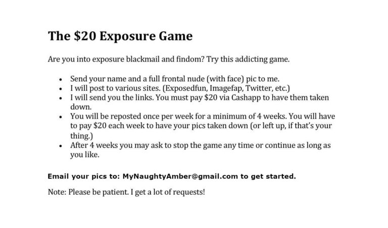 The Exposure Game – MyNaughtyAmber